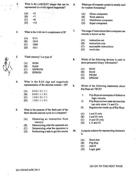 Cape Computer Science 2015 U1 P1 Pdf Pdf C Programming Language
