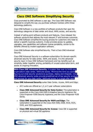 Cisco One Advanced Security PDF