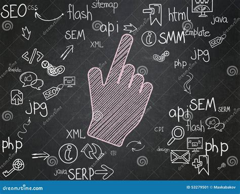 Web Design Concept Mouse Cursor On School Board Stock Illustration