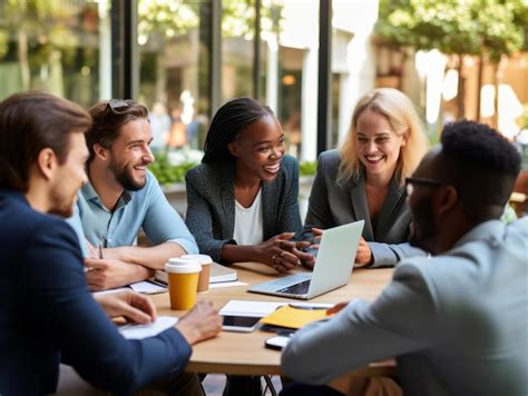 Premium Ai Image Diverse Group Of Business Professionals Is Engaged