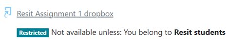 how do i restrict access to a resit assignment dropbox dmeld digest