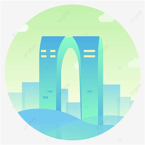 Original Gradient City Icon Architectural Icon Suzhou Gradient