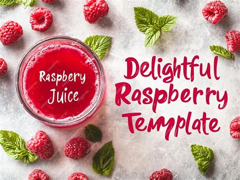 Fun Raspberry Juice Text Template Premium Ai Generated Image