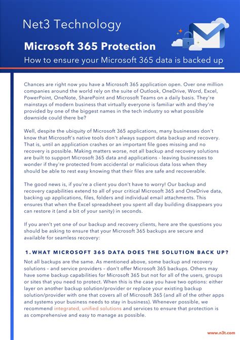 Net3 Technology Inc On Linkedin Microsoft365 O365 Cloudbackup
