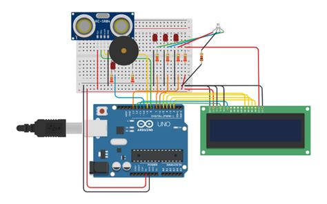 Circuit Design Sensor Ultrasonico Buzzer Super Kup Tinkercad