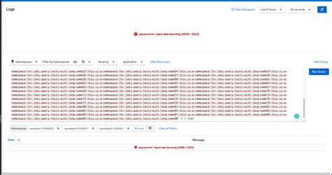 Loki Returns Input Size Too Long In Rhocp Web Console Red Hat Customer Portal