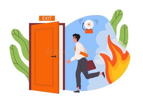 Man Runs Away From Fire Vector Stock Vector Illustration Of Struggle Payment 312211984