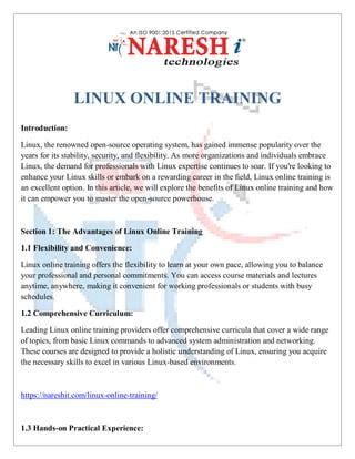 Linux Online Training PDF