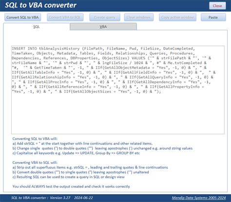 Sql To Vba And Back Again