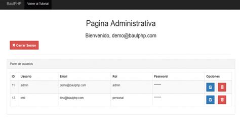 Niveles De Usuarios Php Y Mysql Ejemplo Completo Baulphp