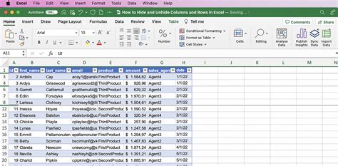 How To Hide And Unhide Columns And Rows In Excel Layer Blog