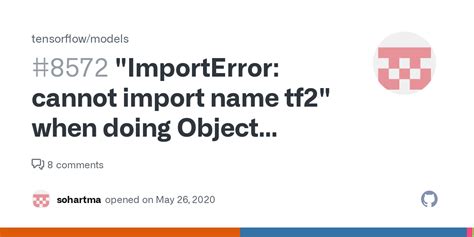 Importerror Cannot Import Name Tf2 When Doing Object Detection Model