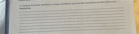 Solved Compare Fractional Distillation To Simple