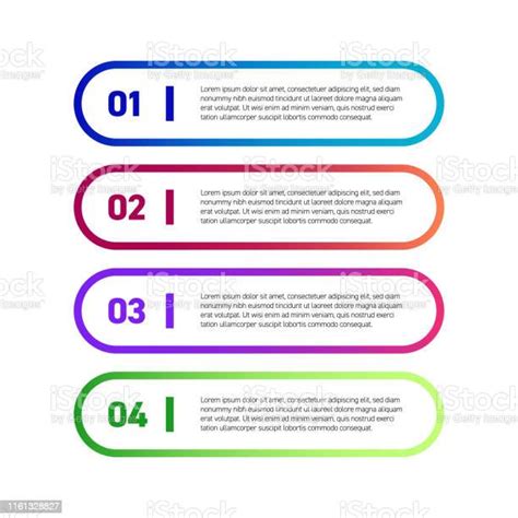 인포그래픽 요소 4단계 웹 모바일 프리젠 테이션 및 웹 배너를위한 네 가지 옵션 디자인 템플릿 인포그래픽에 대한 스톡 벡터 아트