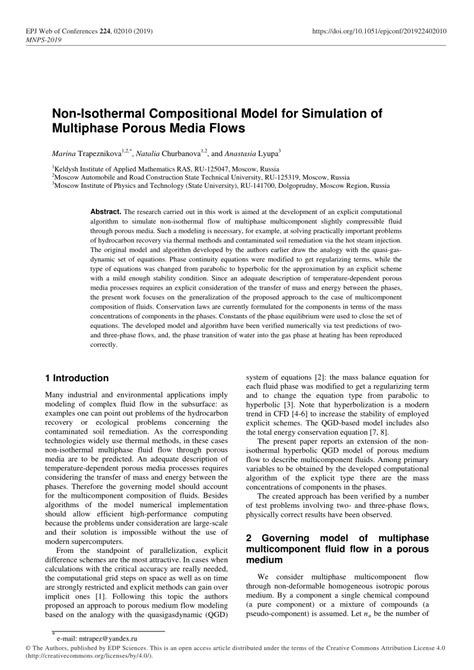 pdf non isothermal compositional model for simulation of multiphase