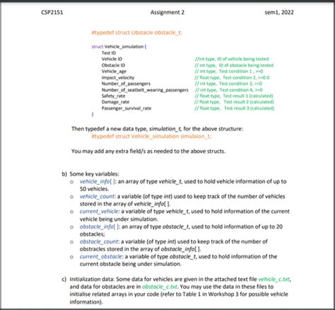 Solved The Tasks Design And Implement In C The Following Chegg