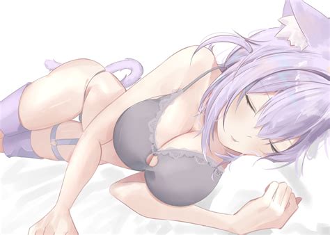 Mochimochi Kemo Nekomata Okayu Hololive Highres 1girl Animal Ears