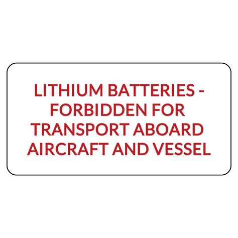 3 X 4 Forbidden For Transport Labels St6737