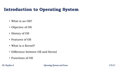 Unit 1 Lecture 1 Introduction To Operating Systempdf