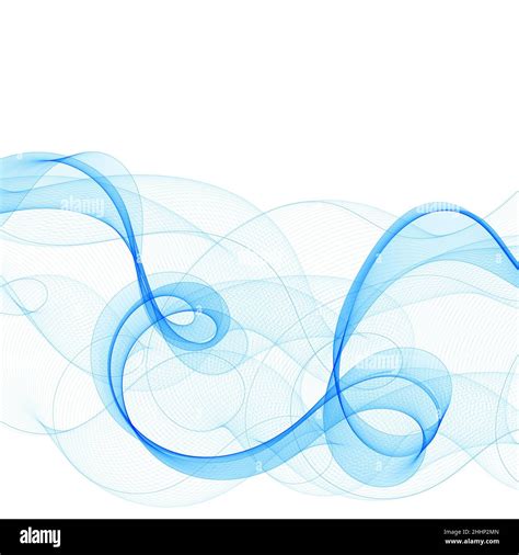 Abstract Smooth Color Wave Vector Curve Flow Blue Motion Illustration Smoke Design Vector