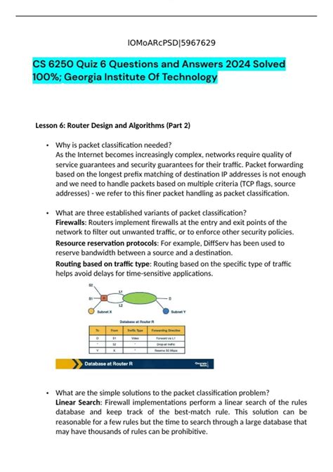 Cs 6250 Quiz 6 Questions And Answers 2024 Solved 100 Georgia Institute Of Technology Cs 6250