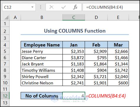 how to count number of columns in excel 5 methods