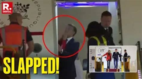 Leaked Video Shows Macron Slapped By Wife Brigitte While Exiting Plane
