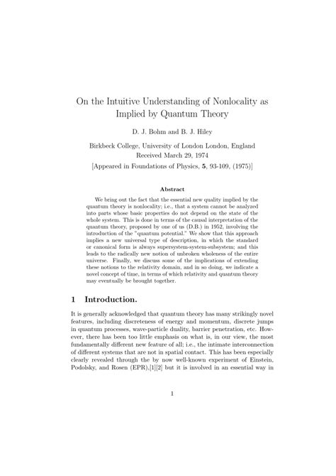 pdf on the intuitive understanding of non locality as implied by