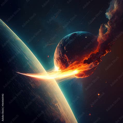Beautiful Cartoon Planet Explosion An Artistic And Colorful Artwork Depicting A Cartoon Planet