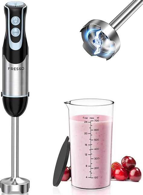 FRESKO el blenderi, 1000 W el blenderi, 12 hız ayarlı, turbo düğme, 4 ...