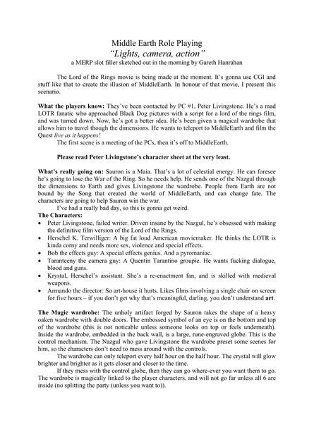 Lights Camera Action Rpg Item Rpggeek