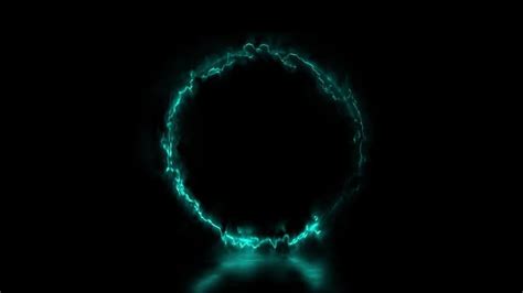 Abstract Animated Light Neon Effect Circle Frame Overlay Loop Background For Presentation