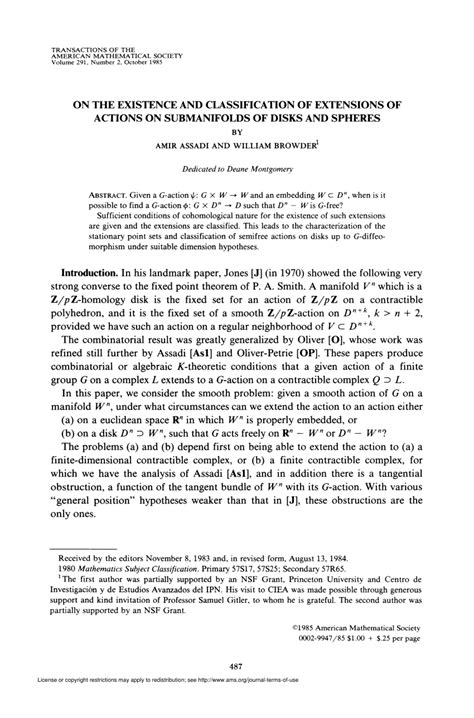 Pdf On The Existence And Classification Of Extensions Of Actions On