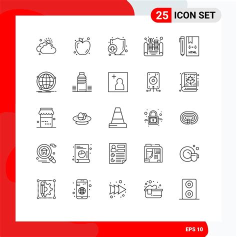 Set Of 25 Vector Lines On Grid For Development Coding Insurance Code
