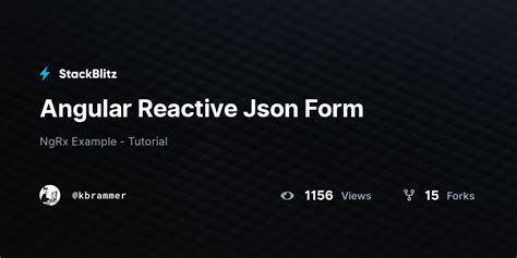 Angular Reactive Json Form Stackblitz