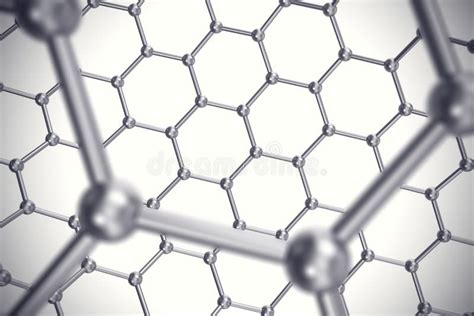 Graphene Nanostructure Sheet At Atomic Scale 3d Illustration Stock Illustration Illustration