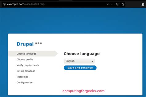 Install Drupal 8 On Debian 10 Buster Linux Computingforgeeks