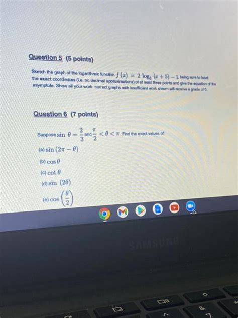 solved question 5 5 points sketch the graph of the