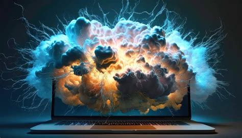 Cloud Storage Futuristic Data Server Created With Generative Ai Technology Stock Illustration