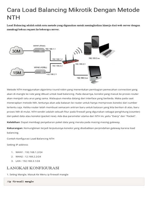 Cara Load Balancing Mikrotik Dengan Metode Nth Pdf