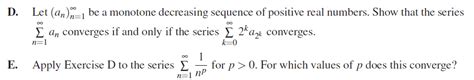 solved d let a he a monotone decreasing sequence of