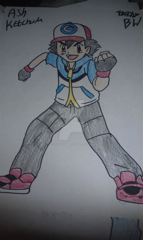 Ash Ketchum Bw By Stylish Emberz On Deviantart