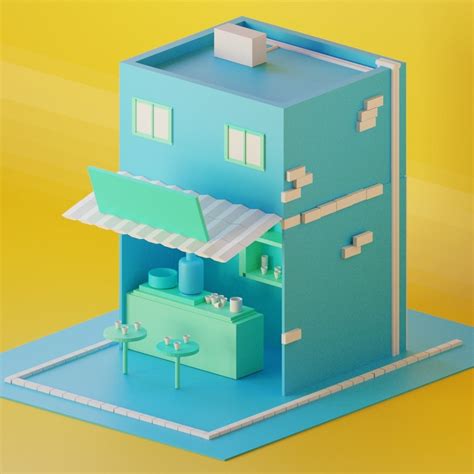Low Poly Building Rblender