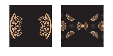 그리스 패턴이 있는 블랙 의 고급스러운 프리투 프린트 엽서 디자인 텍스트 및 빈티지 장식품을 위한 장소인 벡터 초대 카드 템플릿