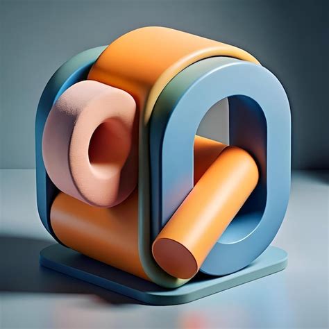 Abstract Geometric Shapes In Pastel Colors Create A Playful And Modern Design Premium Ai