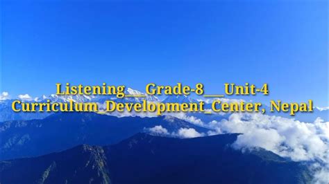 Grade 8 English Listening Unit 4 Youtube