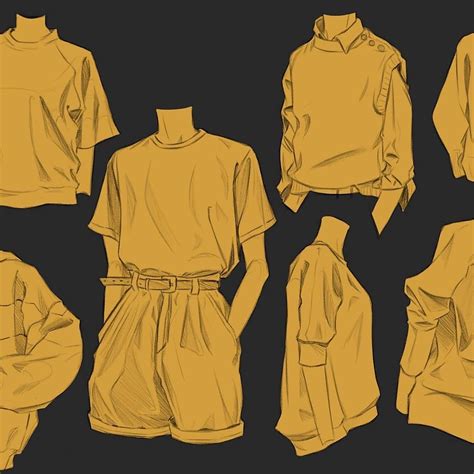 Clothes Creases Drawing Tucked Shirt Drawing Reference Clothing