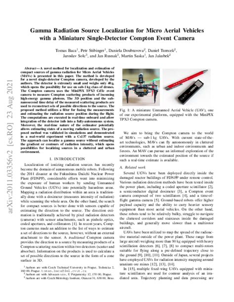 Pdf Gamma Radiation Source Localization For Micro Aerial Vehicles