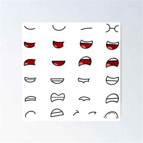 Bfdi Mouth Assets Pack Poster For Sale By Msbonnie Redbubble