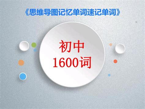 204张思维导图速记初中1600单词 PDF版 自学吧